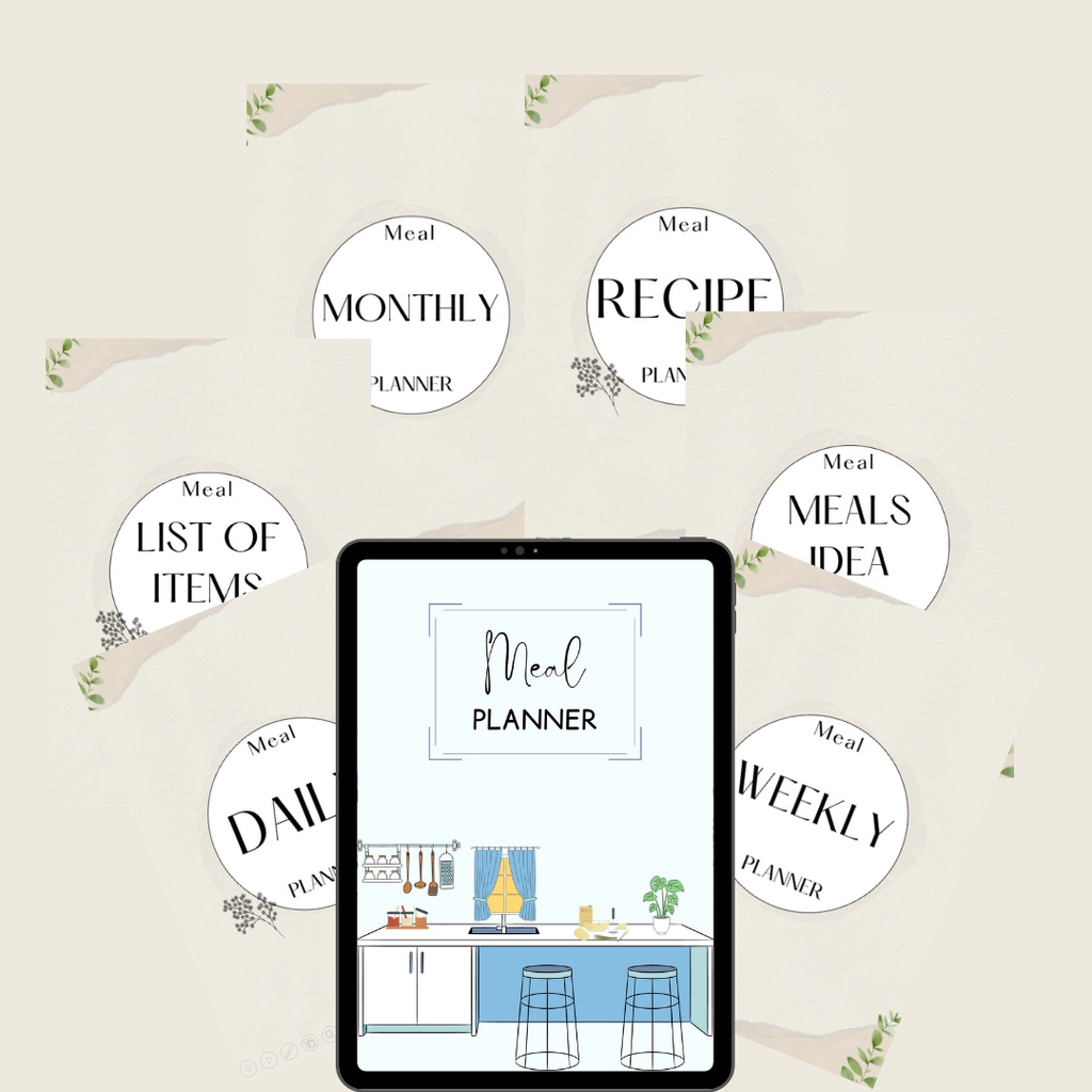 Meals Planner/Digital Planner Hyperlink pages/Meal table/Printable ...