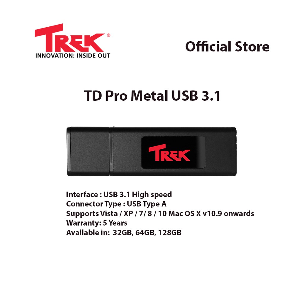 TREK USB 3.1 Thumbdrive™ TD Pro Metal Flash Drive PenDrive - Available ...