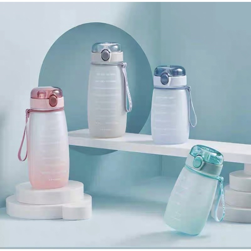 (Bottle Reject) Small Fresh Gradient Matte Straw Leakproof Water Bottle ...