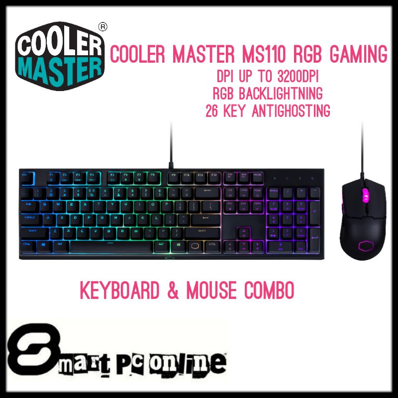 Cooler Master MS110 RGB keyboard & Mouse Combo (MS-110-KKMF1-US ...