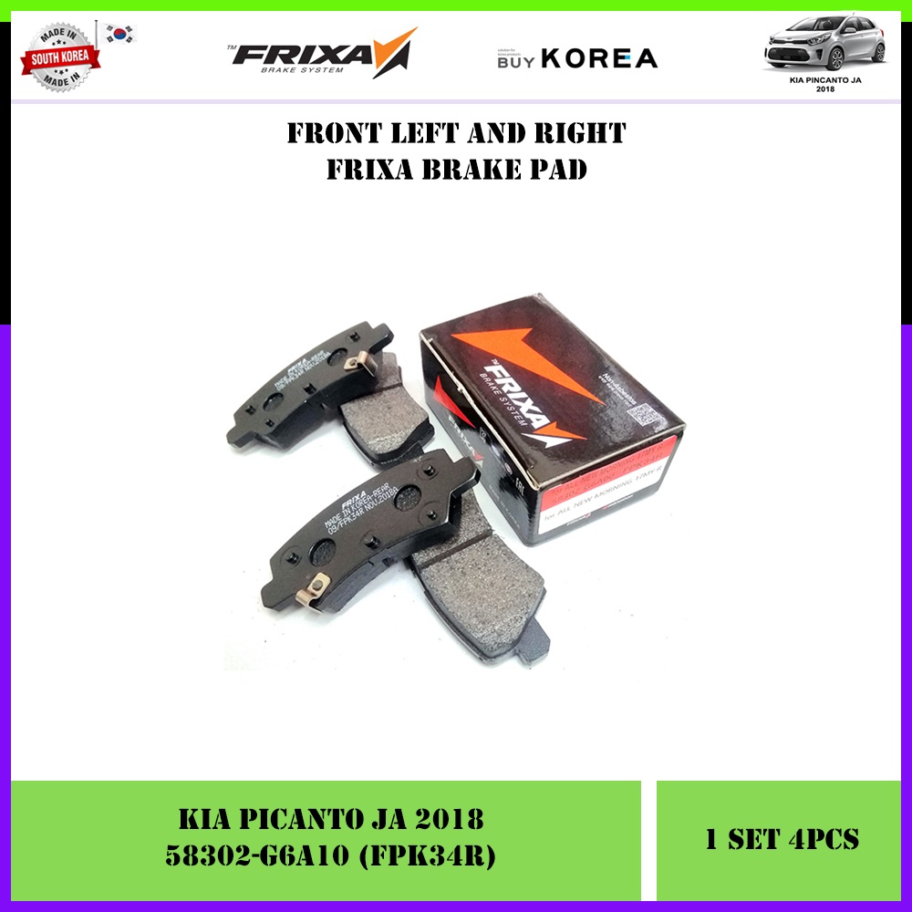 Kia Picanto JA 2018 Frixa Brake Pad (Front FPK35 / Rear FPK34R ...