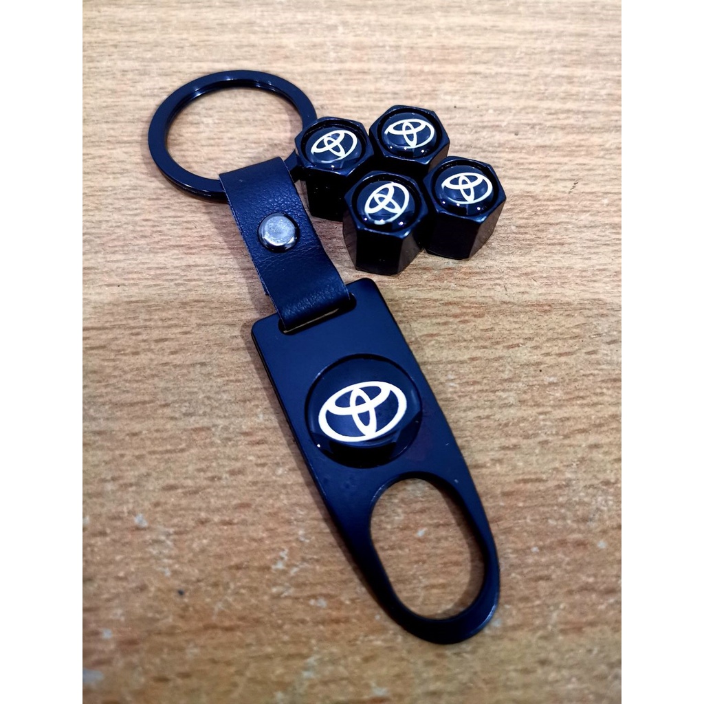 Tyre Valve Cap Air Cap & Key Chain Sport Rim Valve Cap Toyota Honda ...