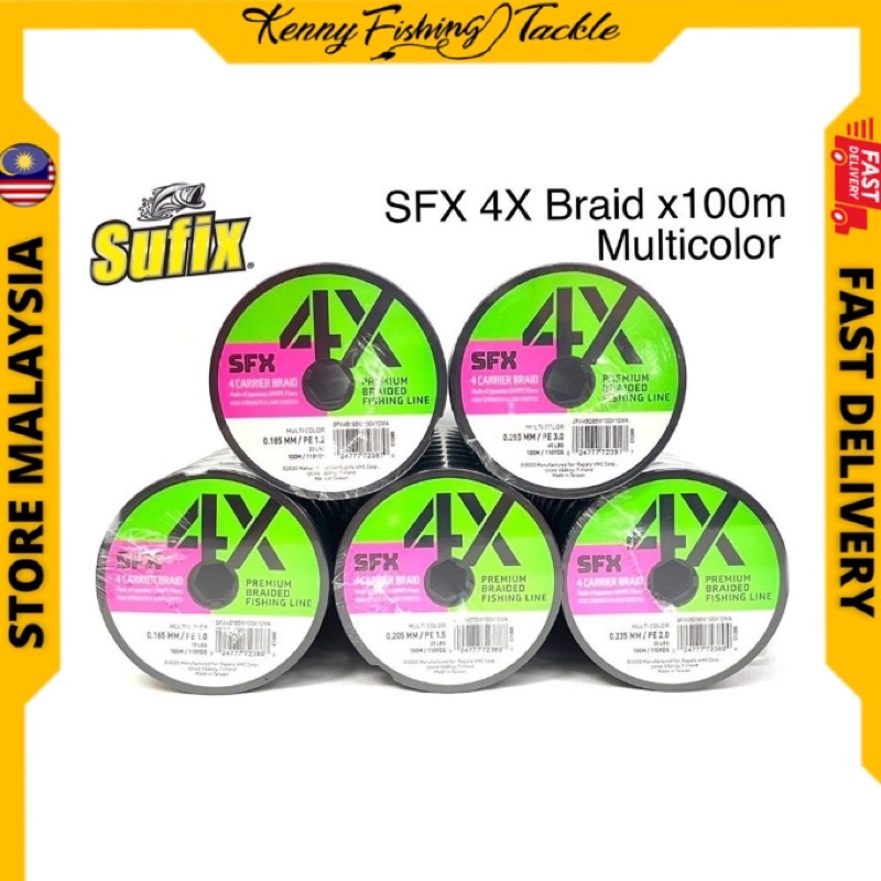 SUFIX SFX 4X Braid Fishing Line Multicolor 100m Braided | Shopee Malaysia