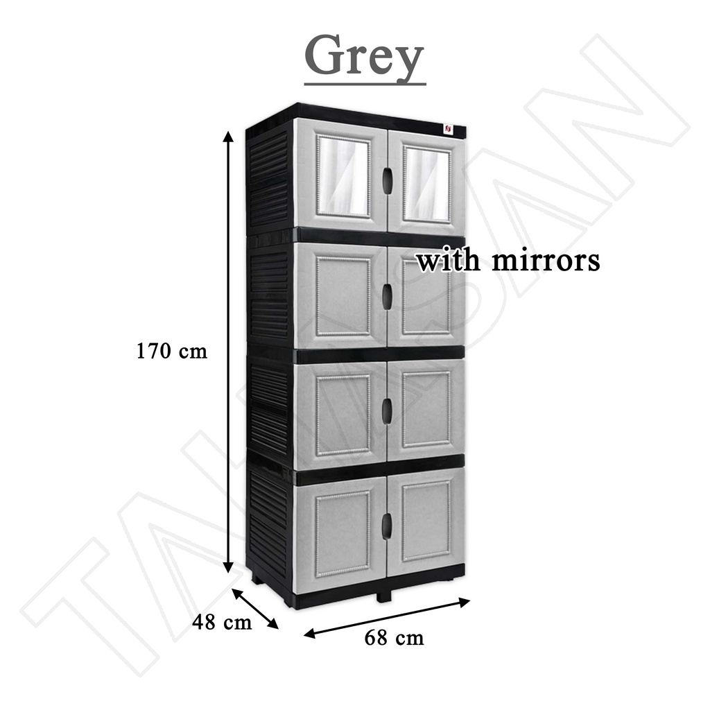 4 Tier DIY Plastic Cabinet Almari Baju Almari Plastik Serbaguna Storage ...