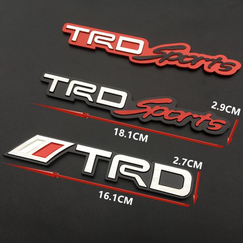 TRD emblem logo sticker with alluminium material for toyota car model ...