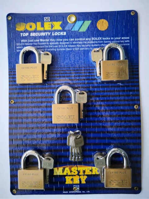 Original Solex Master Key Set 4:1 OR 5:1 Solid Brass Padlocks (40MM ...
