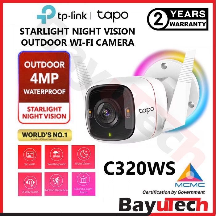 TP-Link Outdoor 2K CCTV / 4MP SUPER HD with Amazon Safety CLOUD / Sirim ...