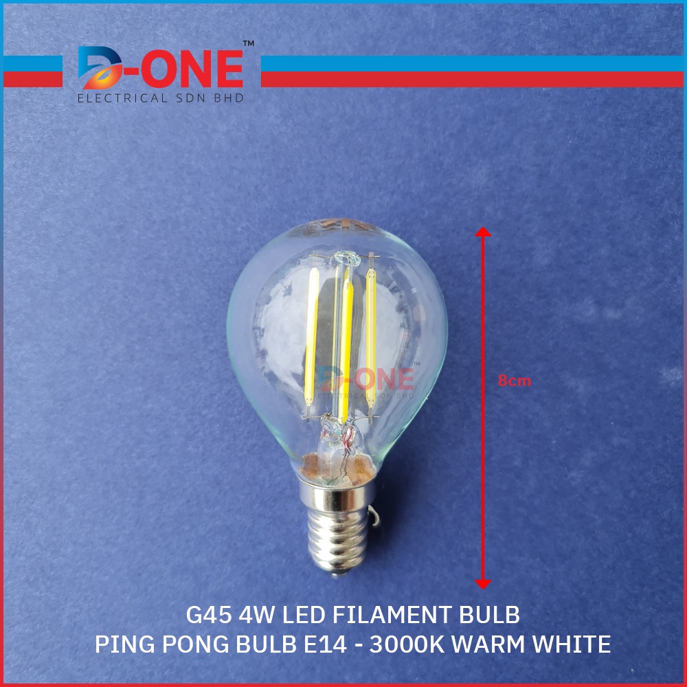 LED FILAMENT BULB-G45 4W E14/ E27 PING PONG BULB - 2700K (WARMWHITE ...