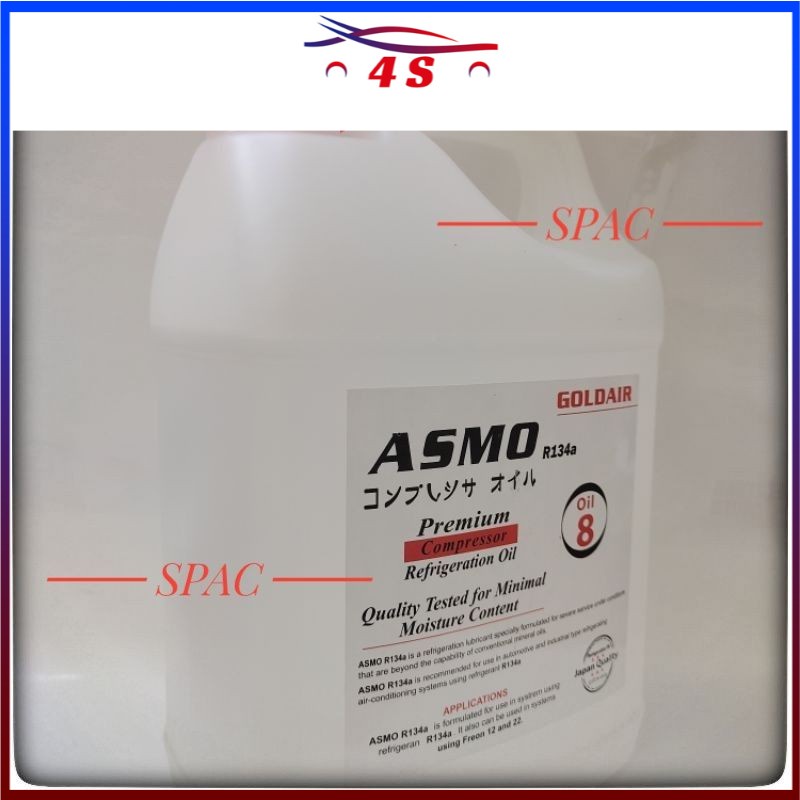 ASMO R134a 3.5L PREMIUM COMPRESSOR REFRIGERATION OIL (OIL 8) AIR COND ...