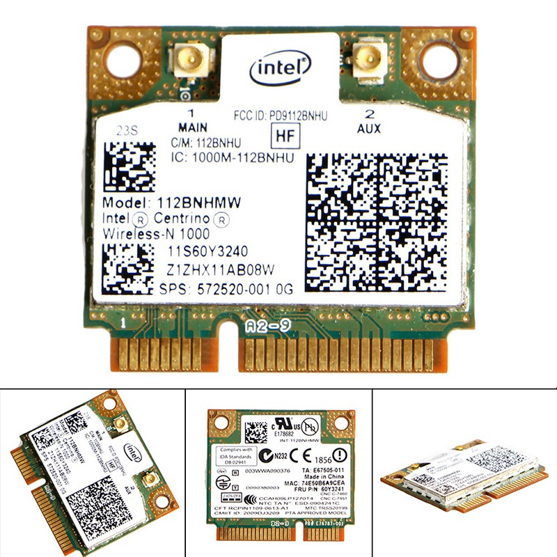 Intel Centrino Wireless-N 1000 802.11 b/g/n 112BNHMW Half Mini PCI-E ...