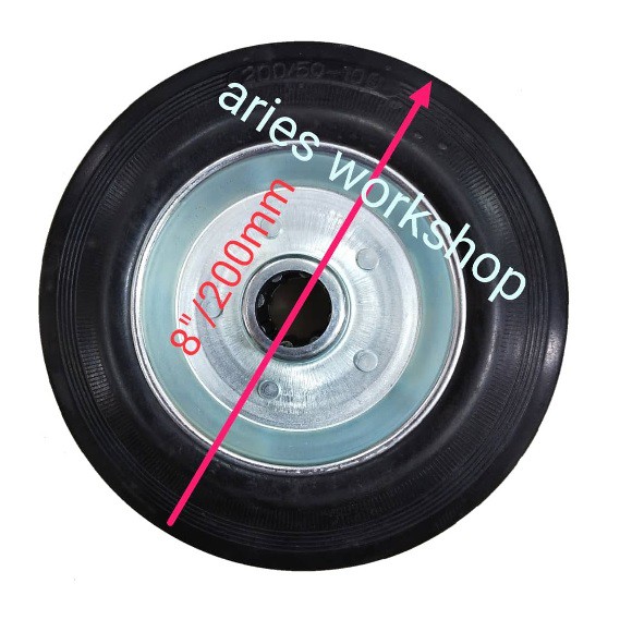 8"x 25 Roda Getah/ Medium-duty Rubber Castor Wheel Trolley Caster ...