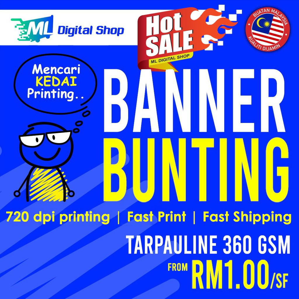 🔥🔥Banner & Bunting Printing | Custom Size & Finishing | Cetak Iklan ...