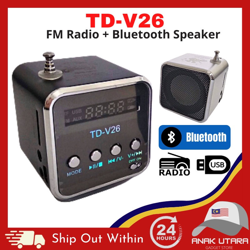 🇲🇾Ready Stock🇲🇾 Mini Radio FM Bluetooth Speaker TD-V26 - Portable ...
