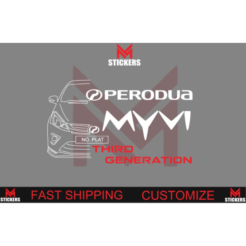 PERODUA MYVI THIRD GENERATION CAR STICKER | Shopee Malaysia