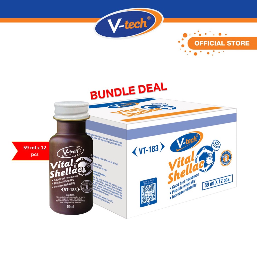 [BUNDLE] V-tech VT-183 Vital Shellac (Gasket Shellac) (59ml x 12 pcs ...