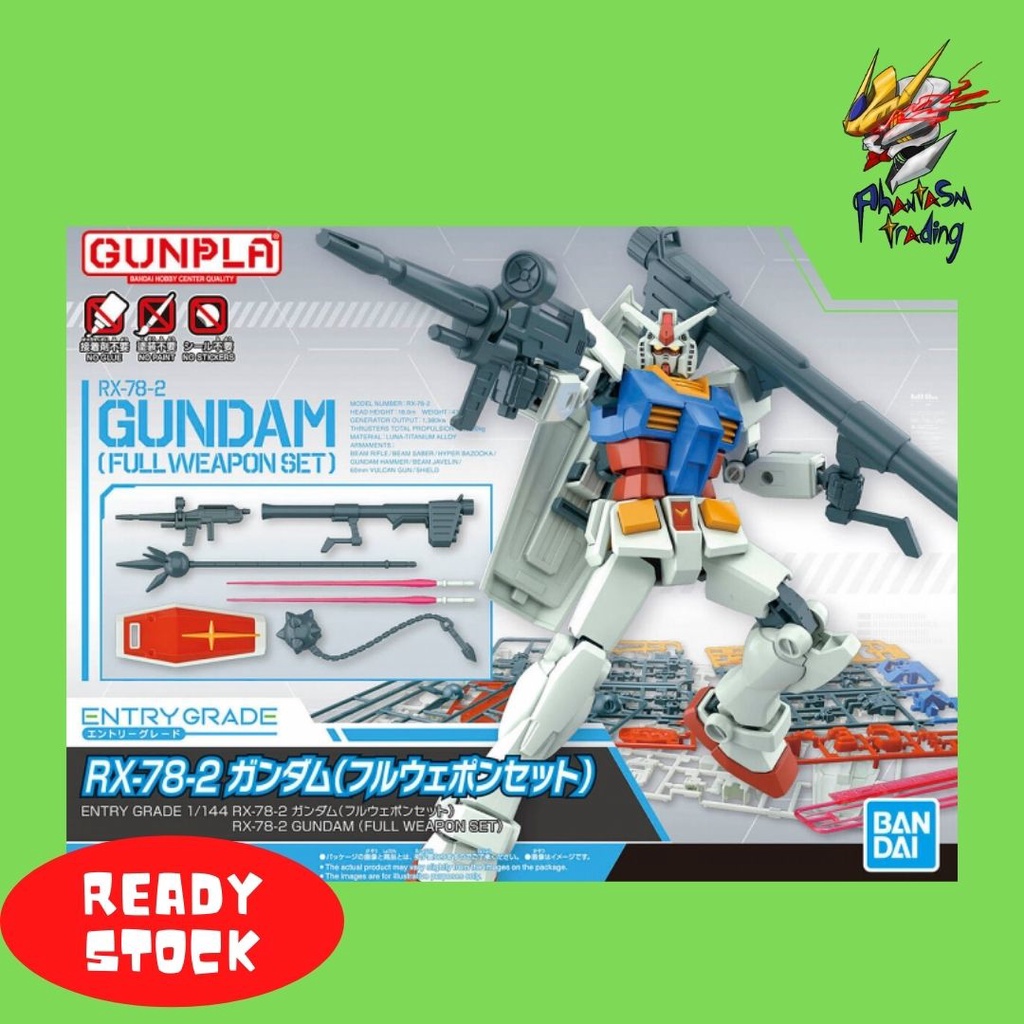 BANDAI ENTRY GRADE EG RX-78-2 Gundam (Full Weapon Set) | Shopee Malaysia