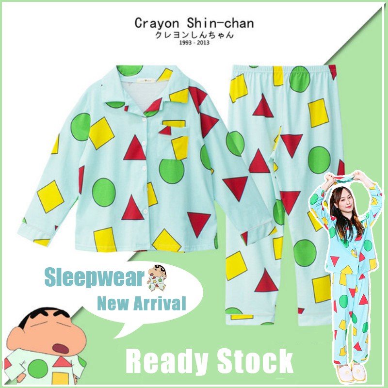 Women Nightwear Women Pyjamas Long Sleeve Crayon Shin-Chan Pattern ...