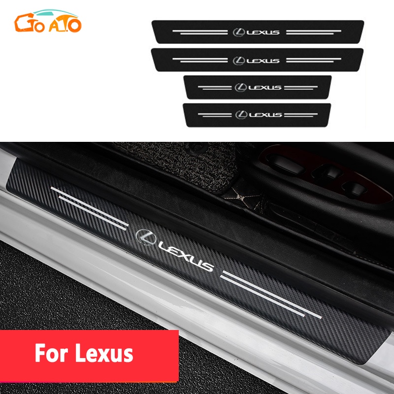 GTIOATO 4PCS Car Carbon Fiber Door Sill Protector Auto threshold strips ...
