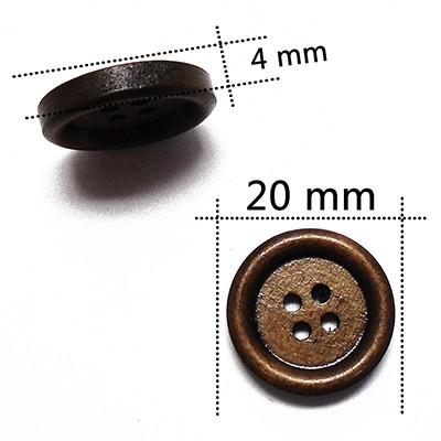 20MM - Classic Wooden Button / Butang Kayu _BAA105 | Shopee Malaysia