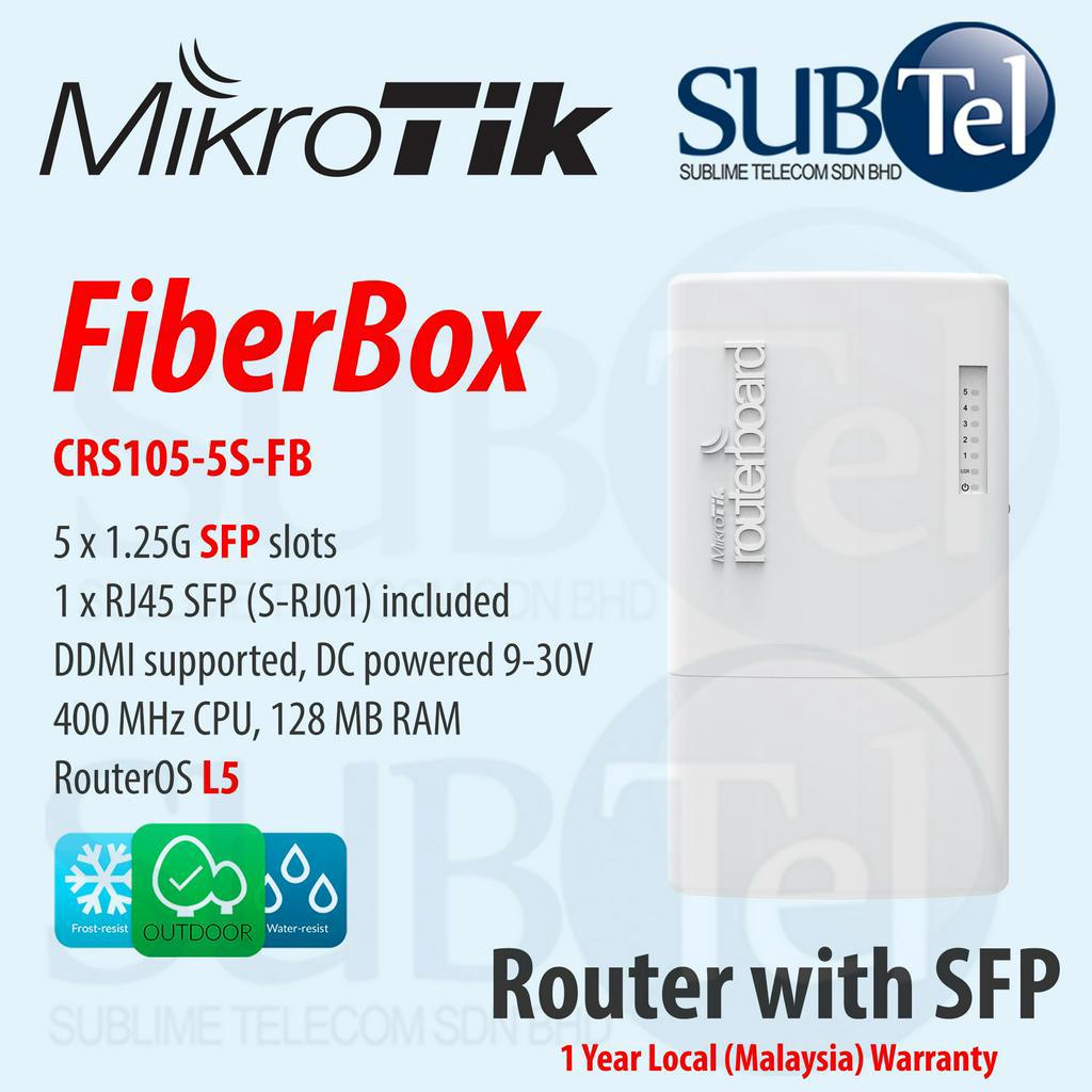 SALE Mikrotik CRS105-5S-FB FiberBox 5 port Outdoor Gigabit Managed ...