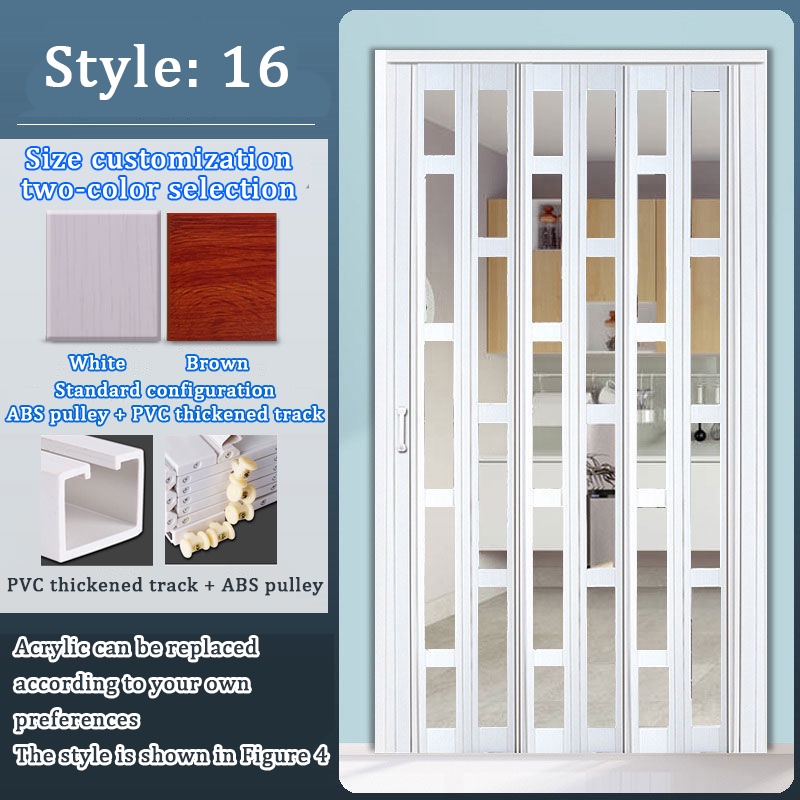 PVC folding sliding door kitchen can be customized size folding door ...