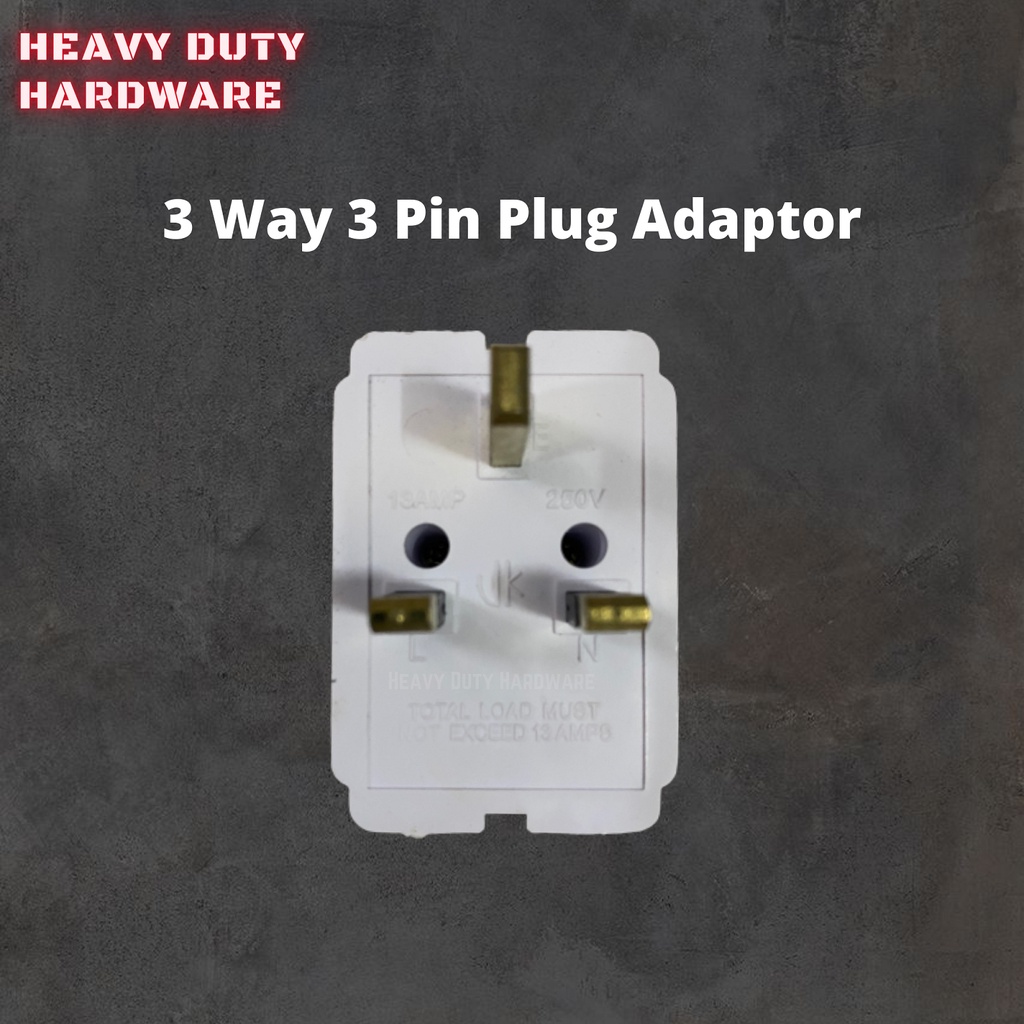 3 Way 13A 3 Pin Plug Adaptor Extension Socket | Shopee Malaysia