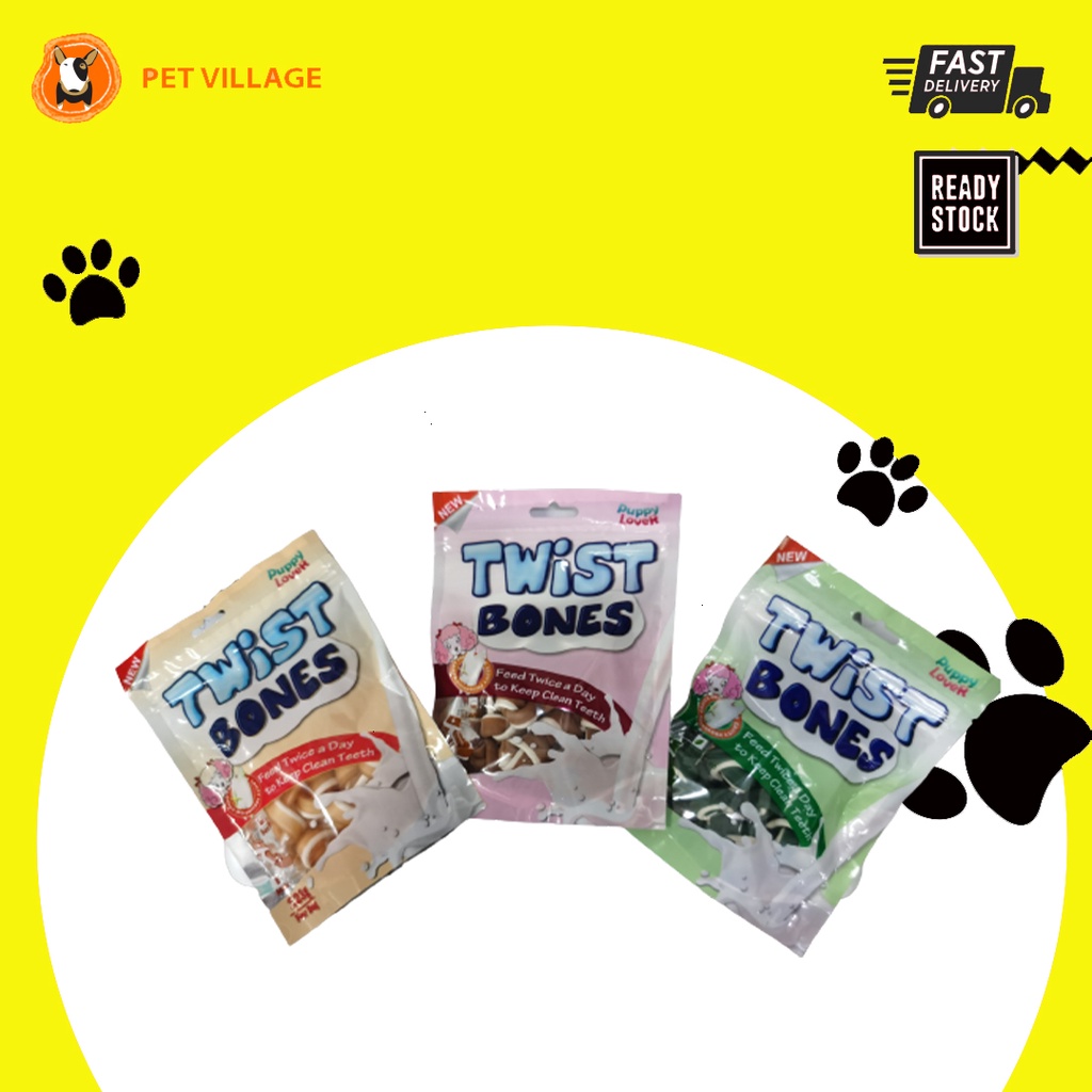 PUPPY LOVER Twist Bones Dog Treats For Dogs 123g | Shopee Malaysia