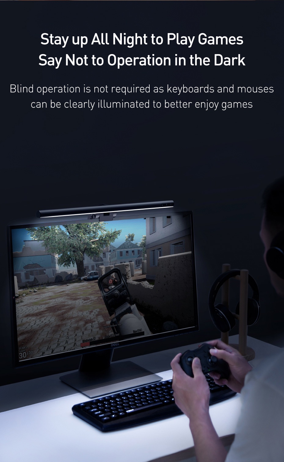 Baseus 3 Brightness Models LED Desk Lamp Screen Bar Light PC Computer ...