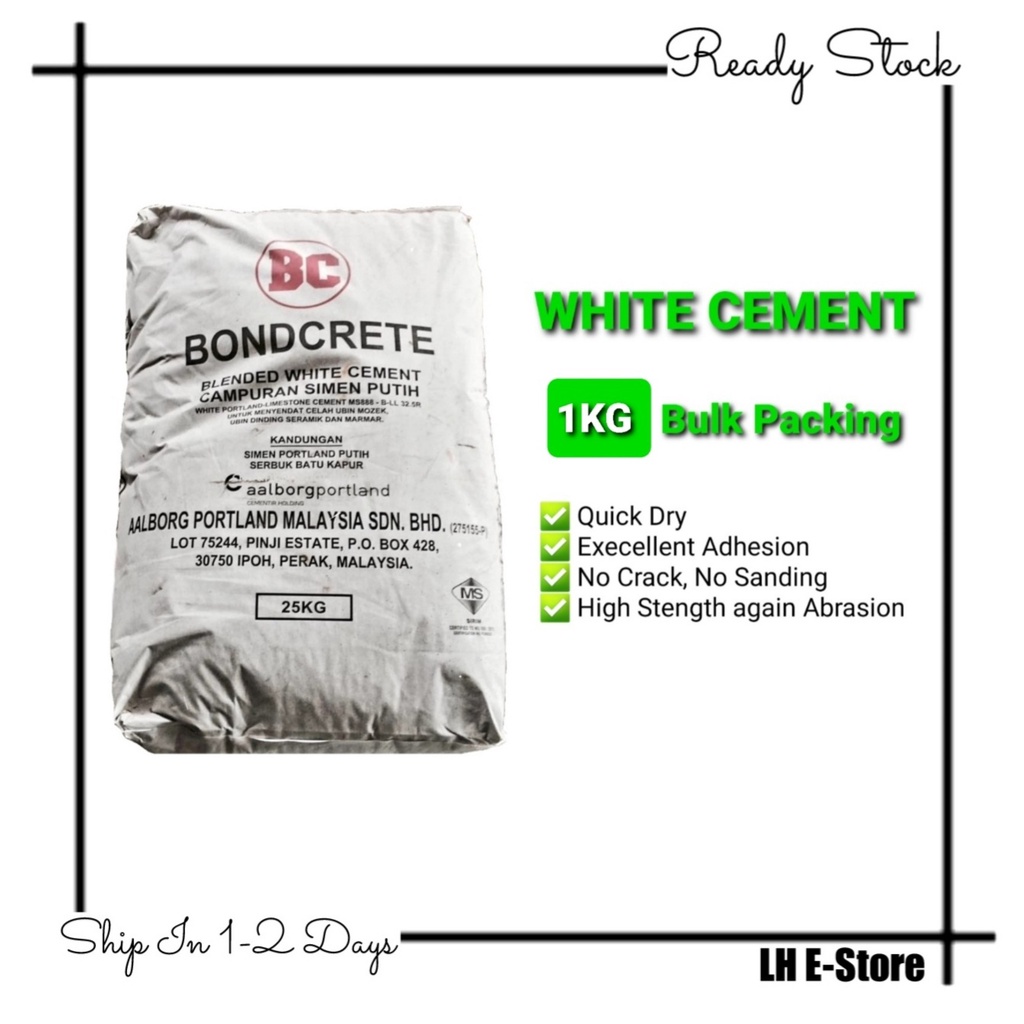 1KG Boncrete White Cement Simen Putih Kilo for Tiles Filler Grout Jubin ...