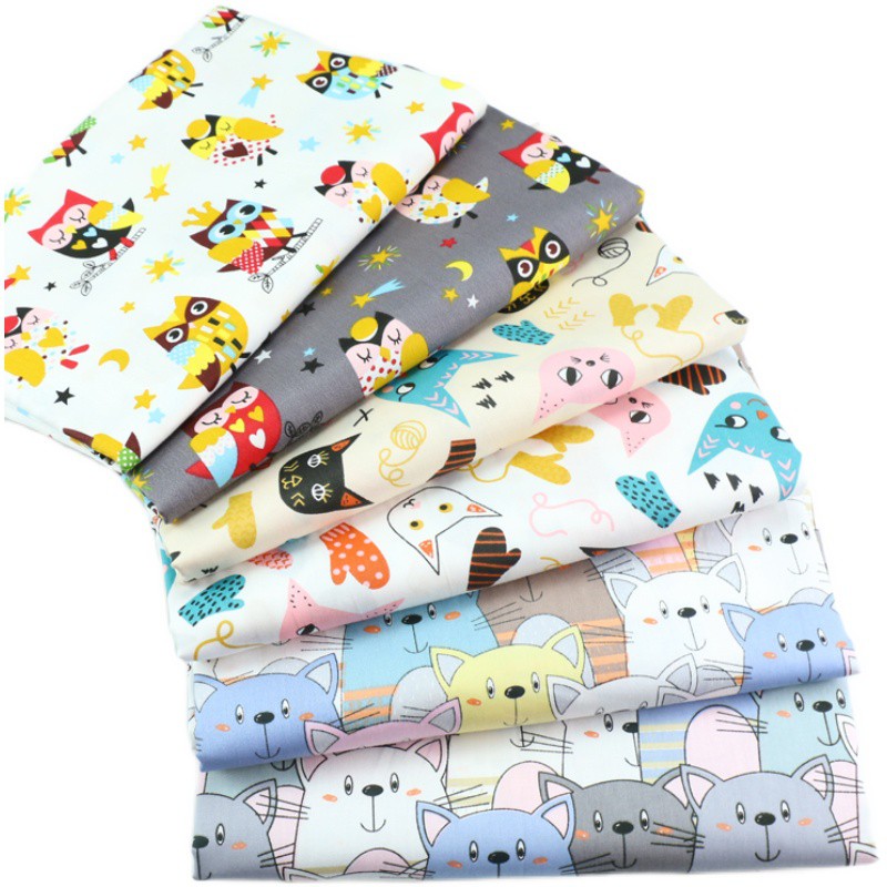 Cartoo animal Printed n Cotton Twill Fabric Baby Home Textile Bedding ...
