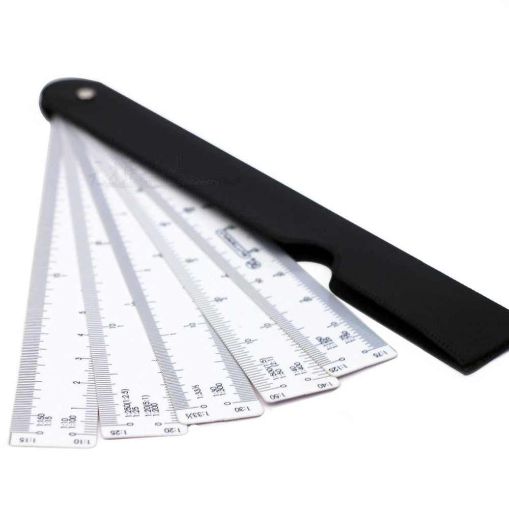 Butterfly Fan Scale Ruler Architecture/Graphic Design Multi Ratio ...
