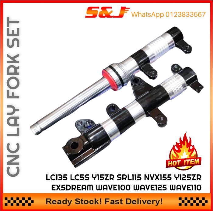 NISSIN CNC LAY FORK SET LC135 Y15 Y16ZR RS150 RSX EX5DREAM WAVE125 WAVE110 FUTURE SRL115 NVX MR2 ...