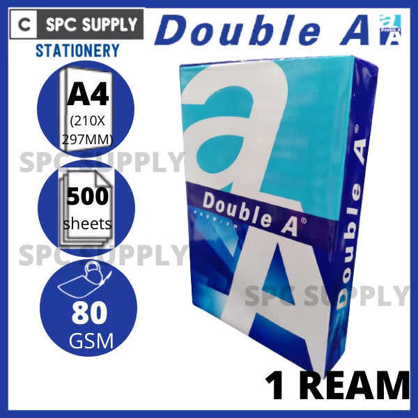 Double A A4 paper 80gsm - 500 Sheets/Kertas A4 Paper Putih/Photostat ...