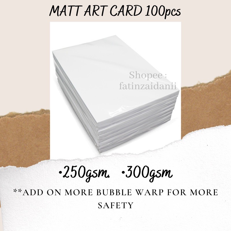 100pcs A4 MATT ART CARD 250GSM 300GSM | Shopee Malaysia