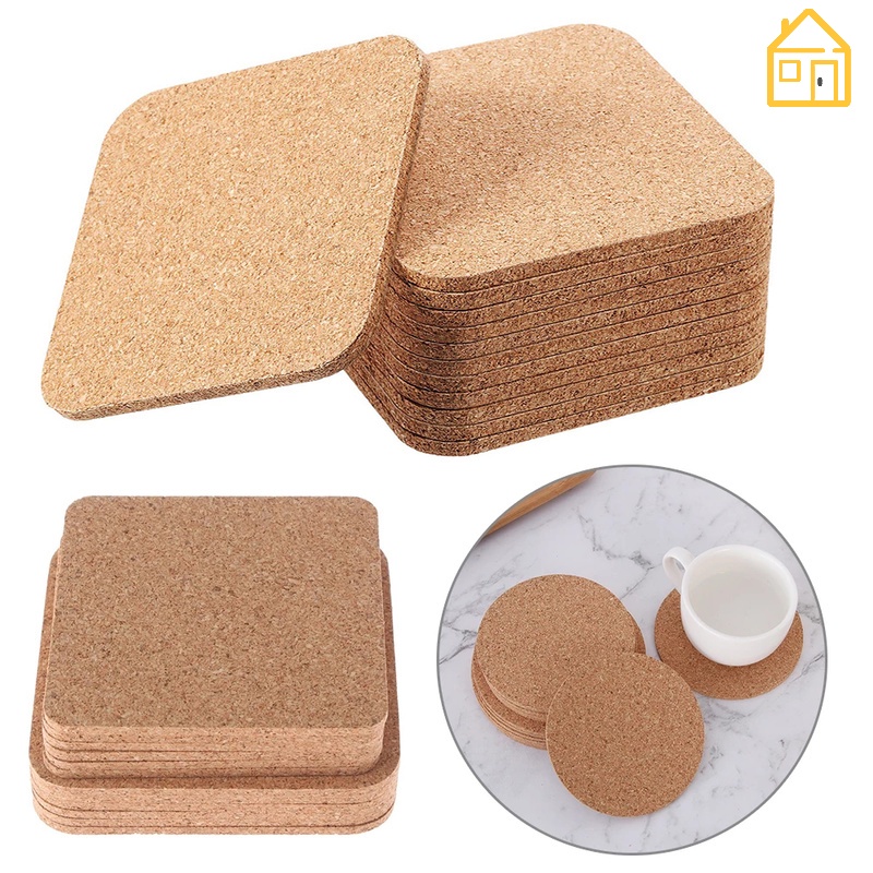 Kitchen Tableware Cork Mat Coasters / Restaurants Square Crafts Mini ...