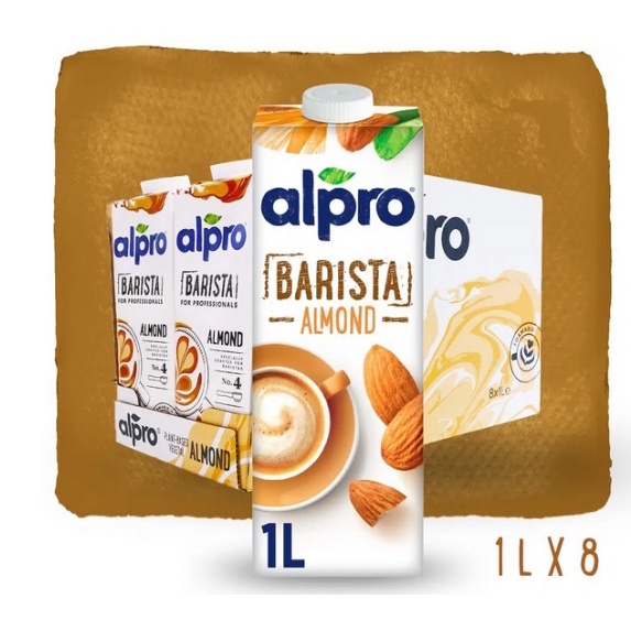 Alpro Plant Based Barista Almond Milk No Added Sugar 8 x 1 Liter (1 ...