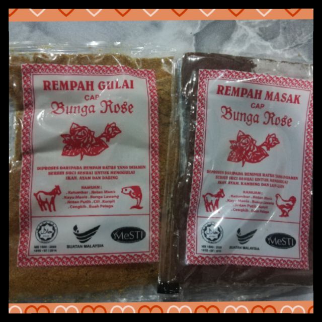 Set Rempah Cap Bunga Ros ( 2 Rempah Gulai 1 Rempah Masak) | Shopee Malaysia