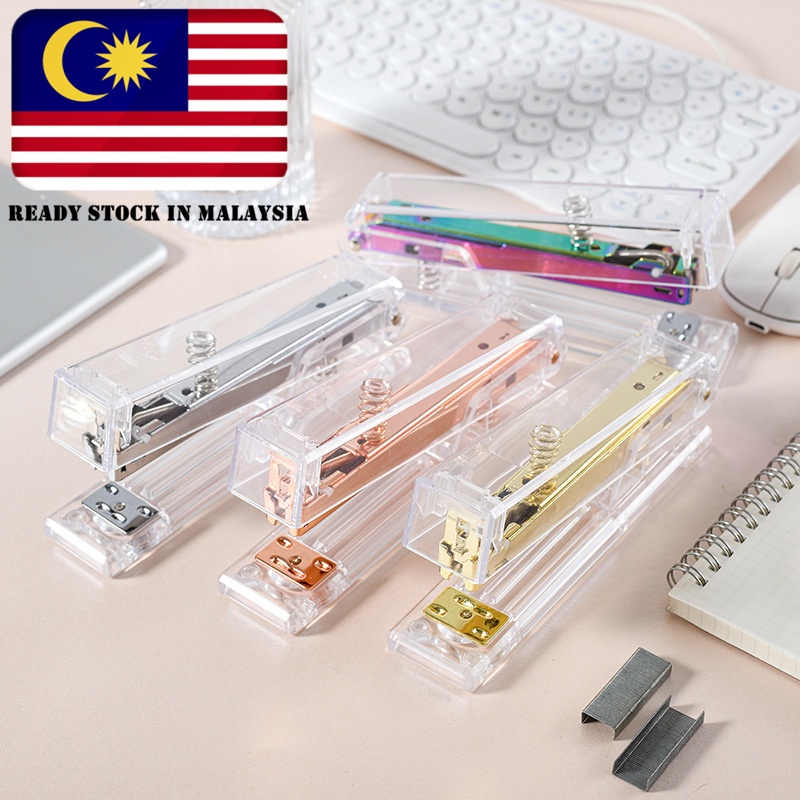 [FREE Staples] INS Minimalist Transparent Acrylic Metal Stapler 24/6 ...