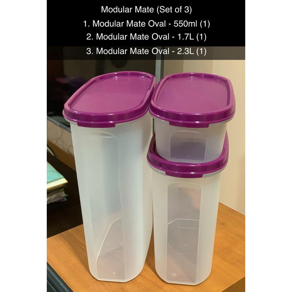 Modular Mate Oval Set of 3 - Set 2 (Tupperware Brand) | Shopee Malaysia