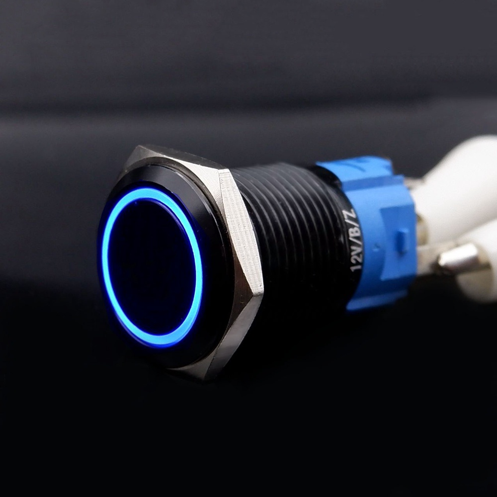 16mm Black Push Button Switch Led Light Waterproof Illuminated Metal ...