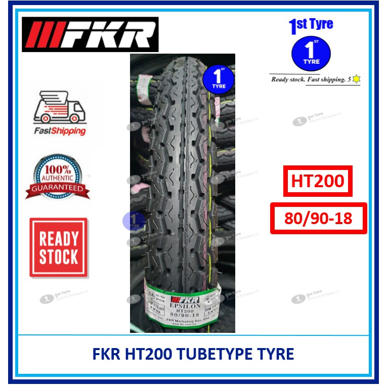 [TUBE TYPE] FKR MOTORCYCLE TYRE EPSILON HT200 ( BUNGA TT100 ) 80/90-18 ...