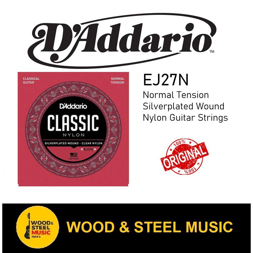 D'Addario EJ27N Normal Tension Classical Nylon Guitar Strings (Daddario ...