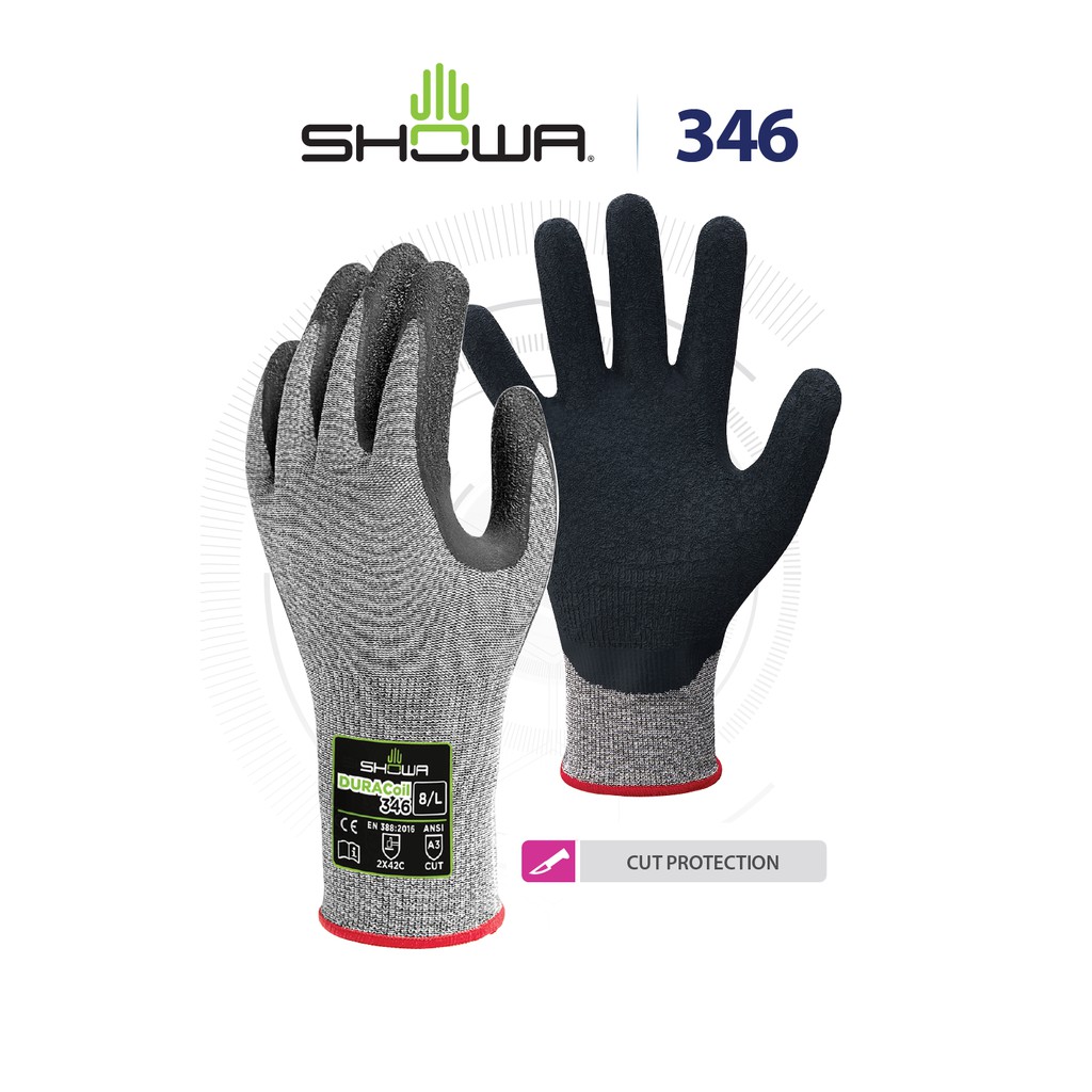 SHOWA 346 Cut Protection Safety Glove - Breathable and Flexible Cut ...