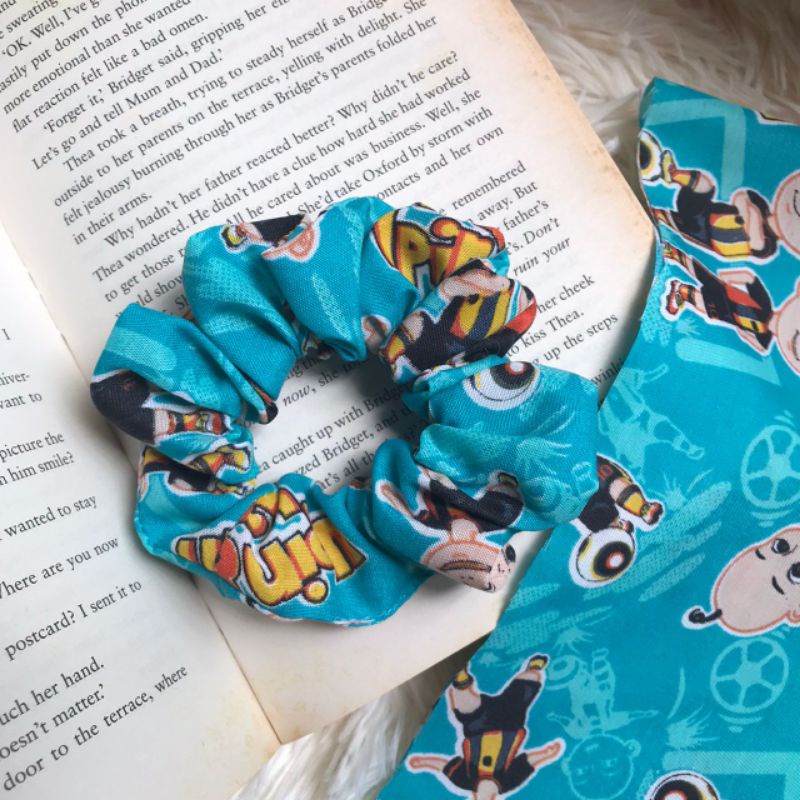 1/7 pcs Scrunchies Cartoon Upin Ipin Doraemon kartun Korean hair band ...