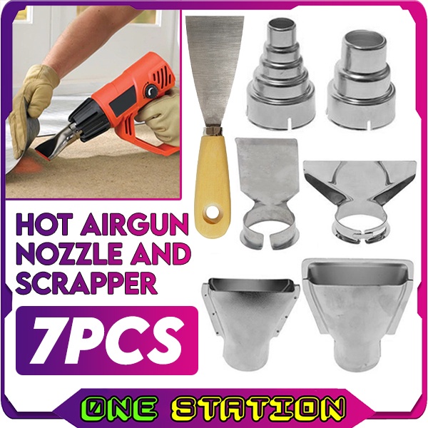 7PCS HOT AIR GUN NOZZLE ATTACHMENTS AND SCARPER CONCENTRATOR DEFLECTOR ...