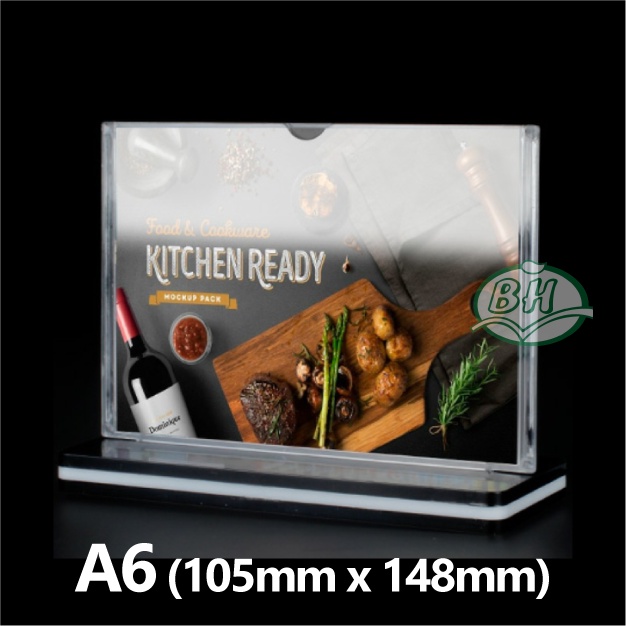 [READY STOCKS from KL] A6 Vertical Horizontal Acrylic T Stand for Menu ...