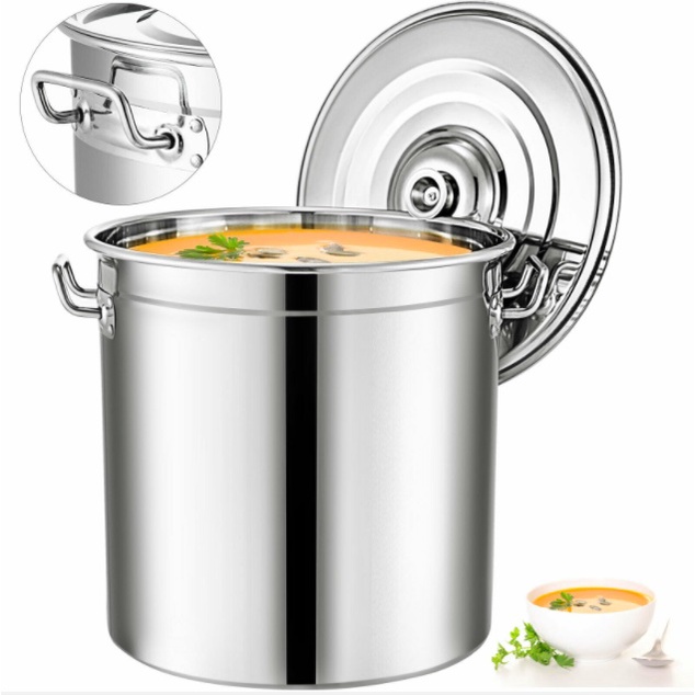 [READY STOCK] 30cm TO 40cm Stainless Steel Stock Pot Kitchen Soup ...