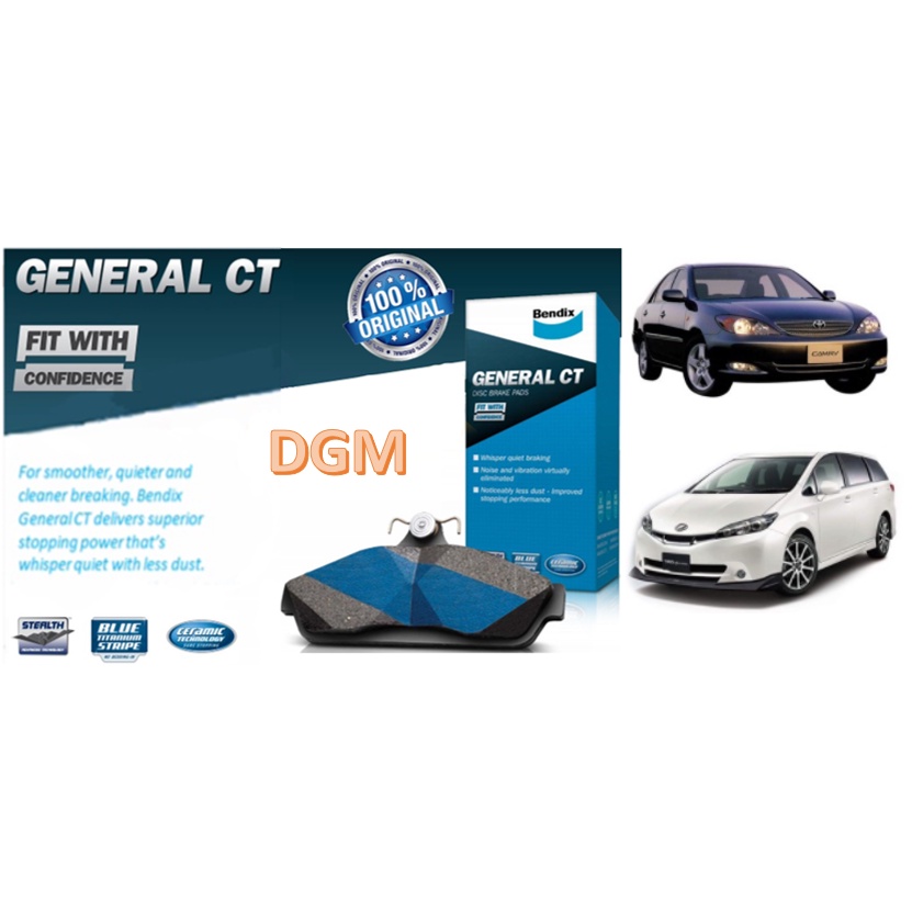 Bendix Rear Disc Brake Pad General CT (DB1463GCT) for Toyota Camry ...
