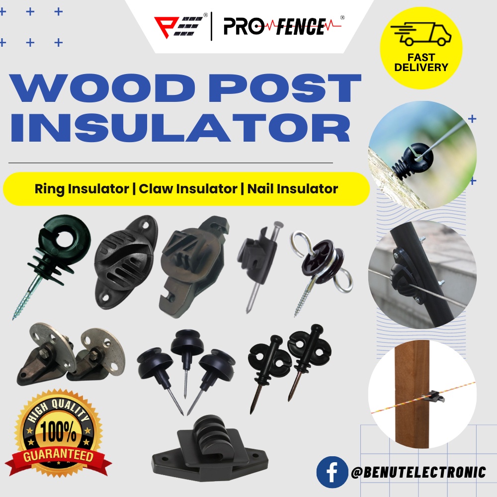 Electric Fence Insulator Wood Post Insulator Ring Hook Two Hole Nail ...