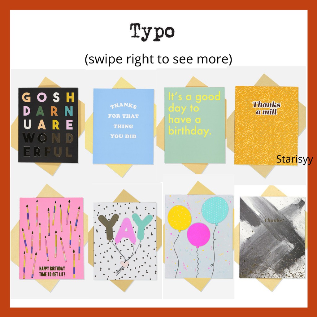Typo Card Part 1- Wish card, Birthday Card, Bridesmaid card, Love card ...